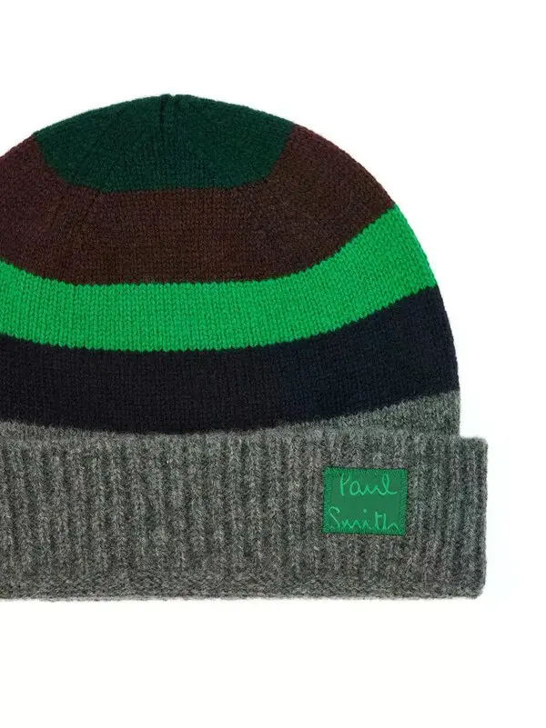 Paul Smith Wool Beanie With Signature Stripe