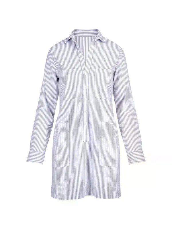 Frank & Eileen Ireland Striped Long-sleeve Mini Dress - White