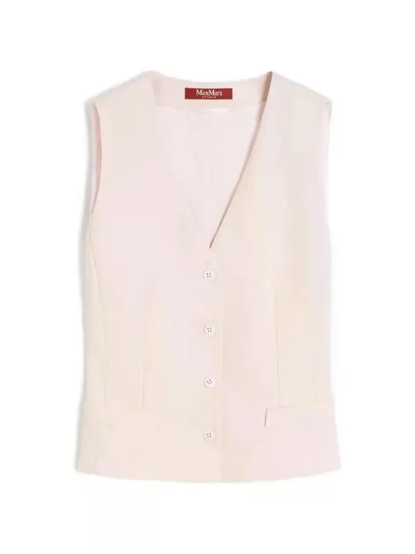 Max Mara V-neck Button-down Gilet - Pink