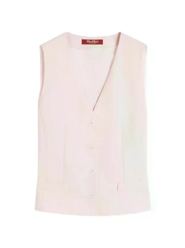 Max Mara V-neck Sleeveless Gilet - Pink