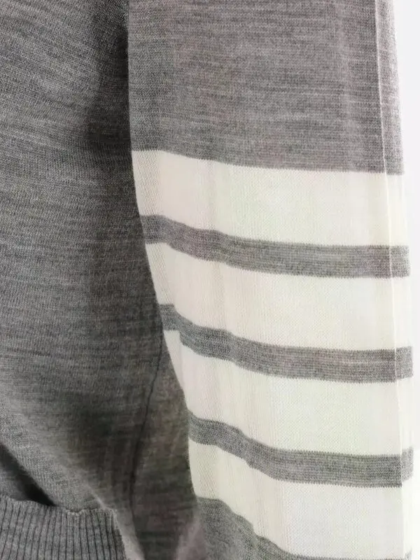 Thom Browne 4-bar Intarsia Cardigan - Grey