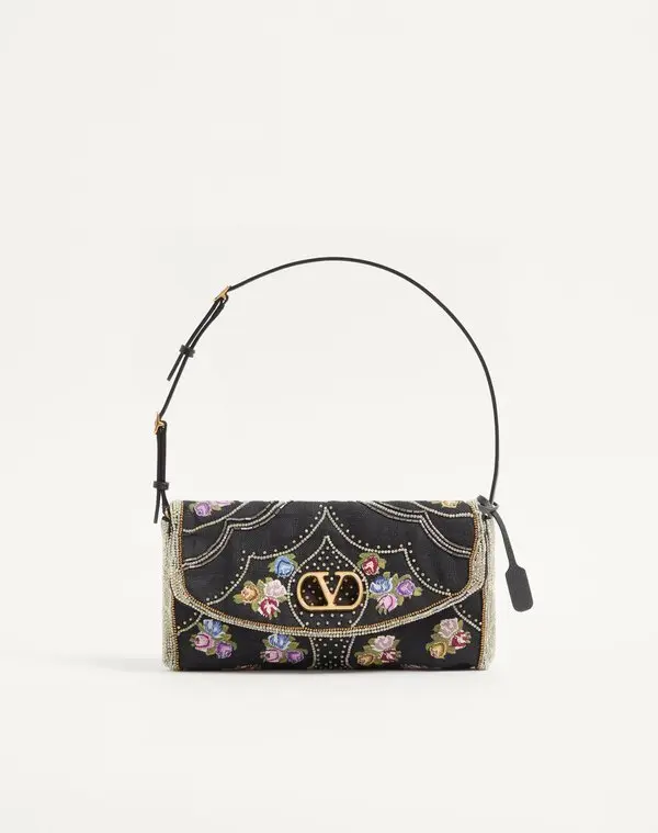 Valentino Garavani Devain Small Embroidered Shoulder Bag