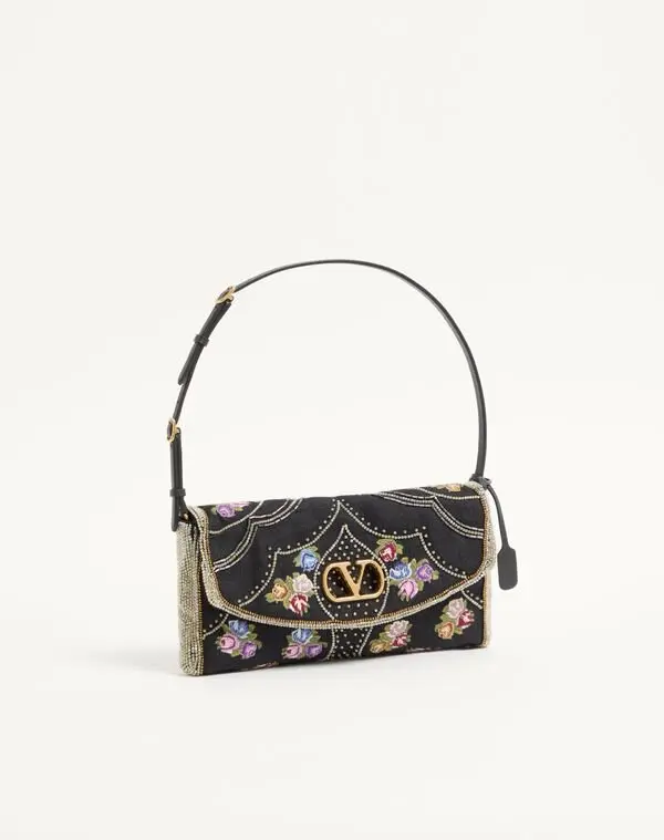 Valentino Garavani Devain Small Embroidered Shoulder Bag