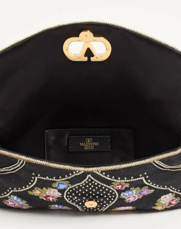 Valentino Garavani Devain Small Embroidered Shoulder Bag