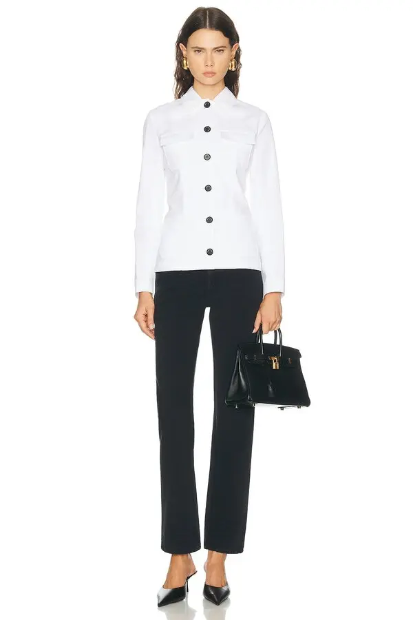 Brandon Maxwell Gage Fitted Button-up Jacket