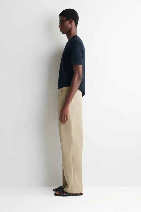 Cos Cotton Relaxed-fit Wide-leg Pants - Beige