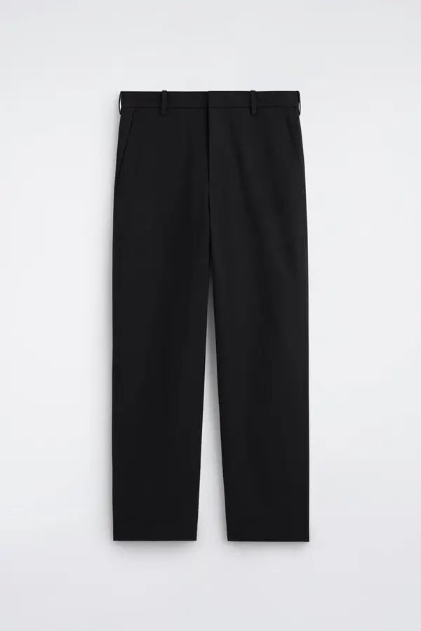 Cos Cotton Relaxed-fit Wide-leg Pants - Black