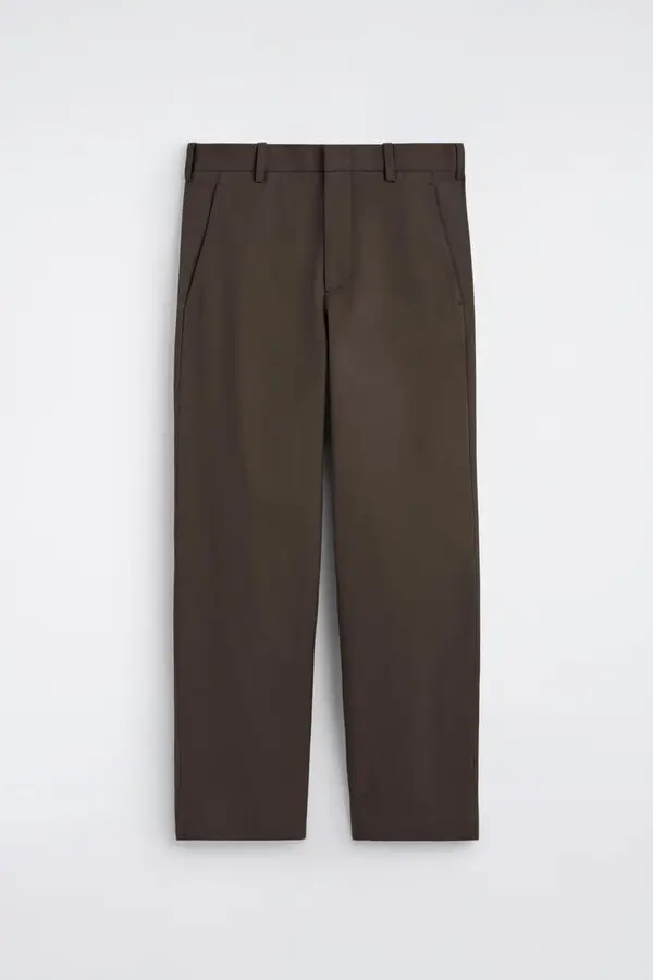 Cos Cotton Relaxed-fit Wide-leg Pants - Brown