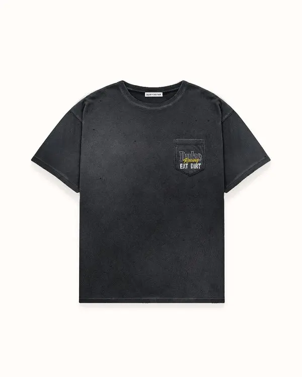 DUKE + DEXTER Dr4 Eat Dirt Washed Pocket T-shirt - Black