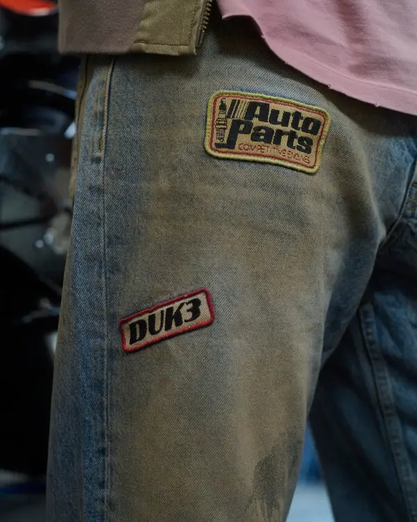 DUKE + DEXTER Dr4 Trackside Washed Denim Jeans