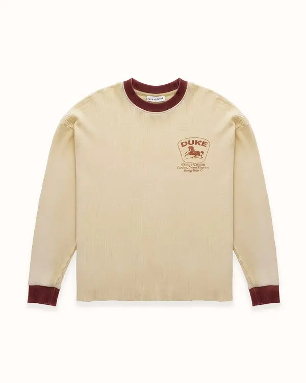 DUKE + DEXTER Dr4 Antique Racing Waffle Top - White