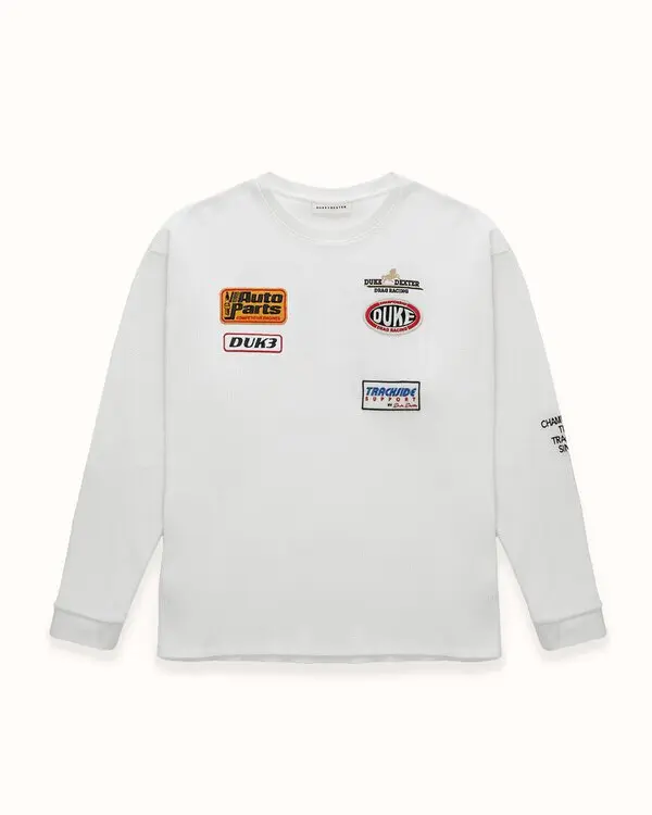 DUKE + DEXTER Dr4 Track Waffle Top - White
