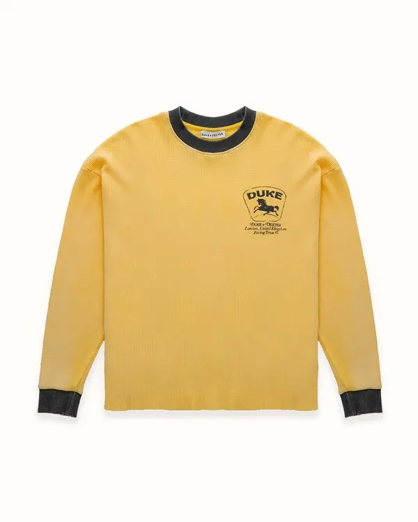 DUKE + DEXTER Dr4 Sun Faded Racing Waffle Top - Yellow