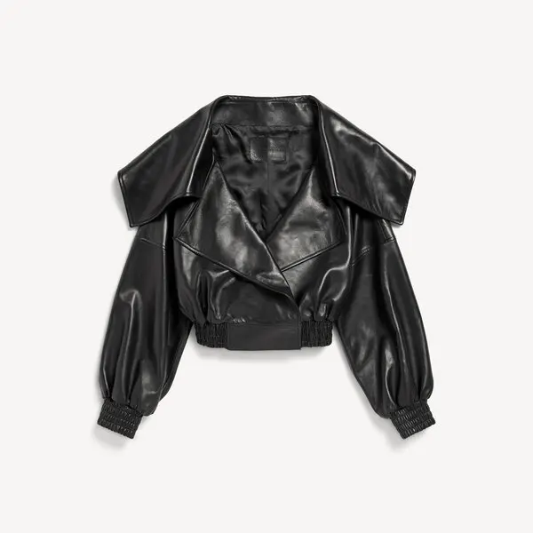 Balenciaga Wrap Collar Blouson - Black