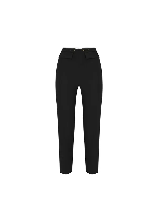 Elisabetta Franchi Tailored Cropped Trousers With Belt Detail