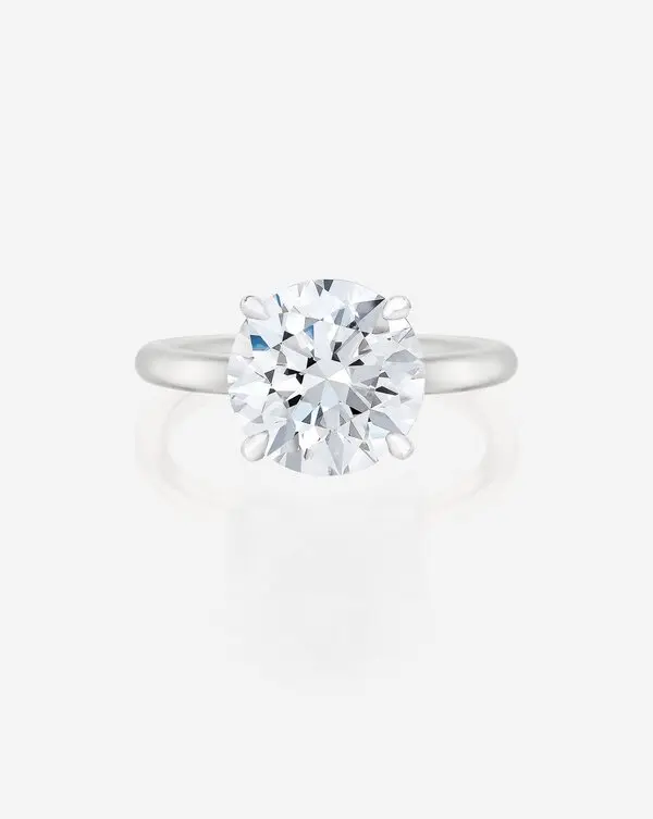 Ring Concierge 3.64 Ct. Round Lab Diamond In Cloud Solitaire Hidden Halo Engagement Ring - Gold