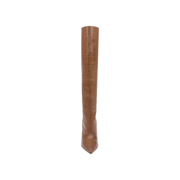 L'AGENCE Lafayette Knee-high Stiletto Boots - Dark Tan Lizard