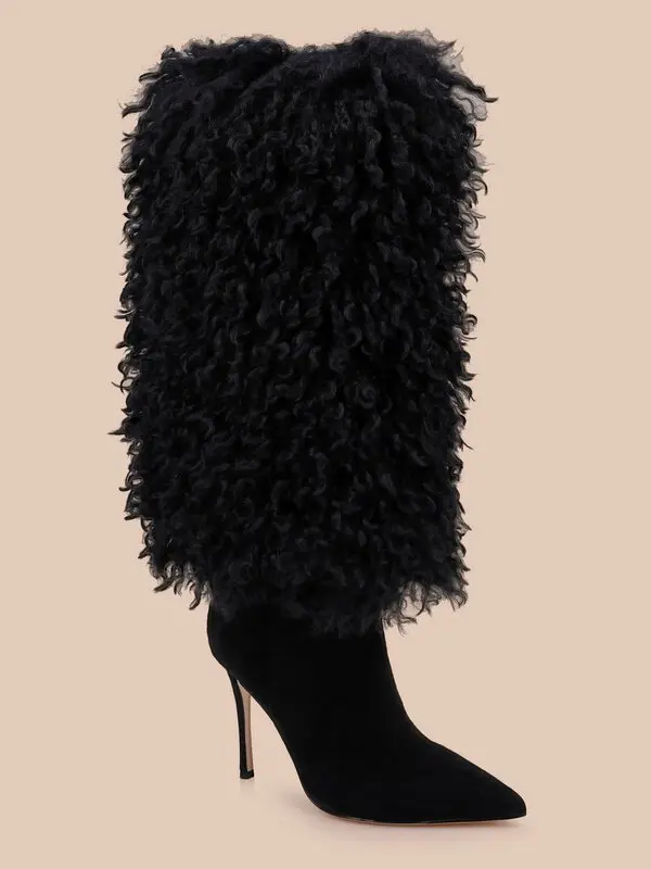 L'Agence Sheridan Boot - Black Suede