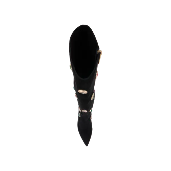 L'AGENCE Concourse Embellished Suede Knee-high Boots