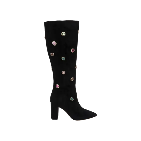 L'AGENCE Concourse Embellished Suede Knee-high Boots