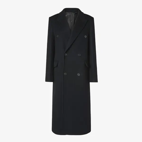 Fendi Double-breasted Wool Coat - Black