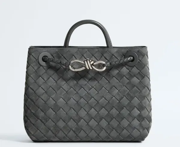 Bottega Veneta Small Andiamo - Obsidian Gray
