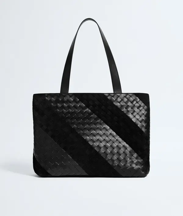 Bottega Veneta Small Intrecciato Zipped Tote - Black