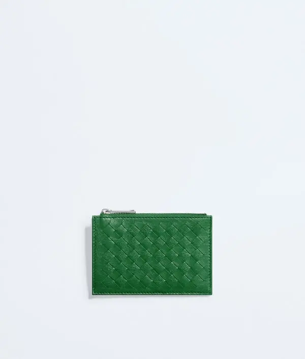 Bottega Veneta Woven Mycelium Zipped Card Case