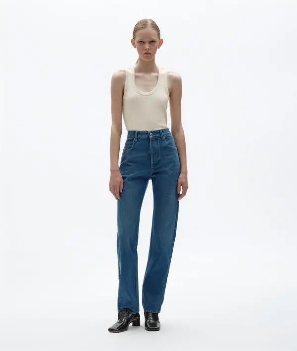 Bottega Veneta Medium Indigo Straight Leg Jeans - Mid Blue