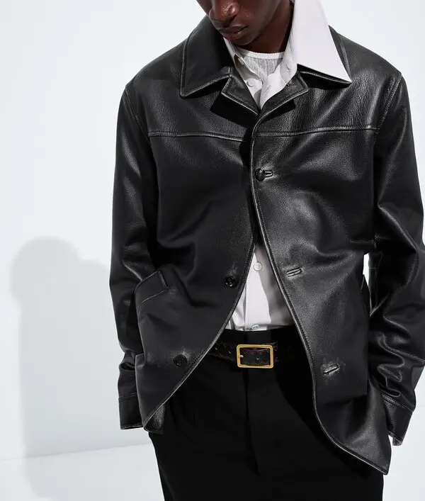 Bottega Veneta Weathered Leather Coat