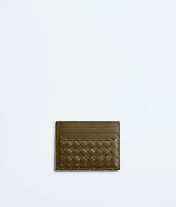 Bottega Veneta Intrecciato Piccolo Horizontal Card Case - Bark Green/olive Oil