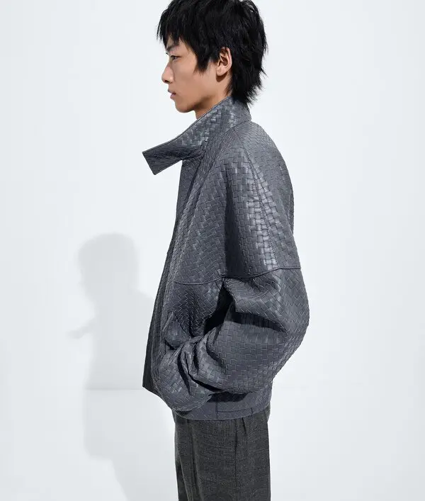 Bottega Veneta Intrecciato Leather Jacket