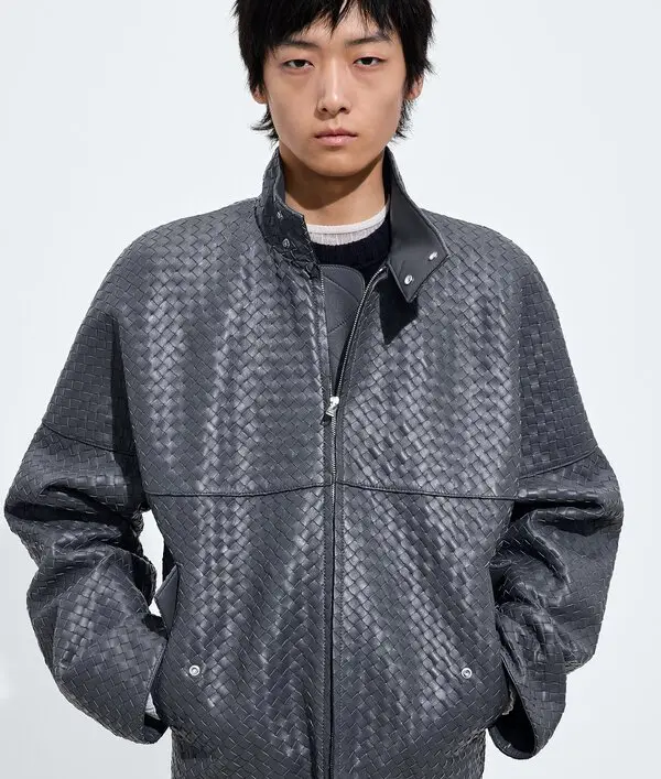 Bottega Veneta Intrecciato Leather Jacket