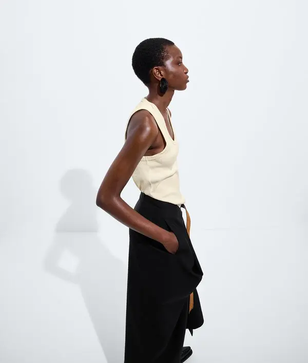 Bottega Veneta Compact Cotton Jersey Rib Tank Top
