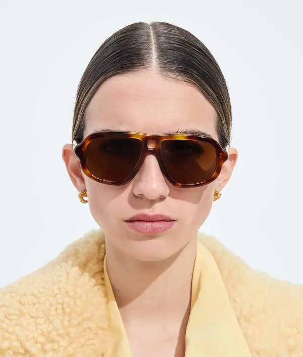 Bottega Veneta Sophia Ribbon Aviator Sunglasses
