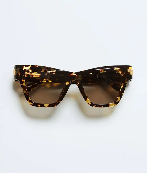 Bottega Veneta Mitre Cat Eye Sunglasses - Havana/brown