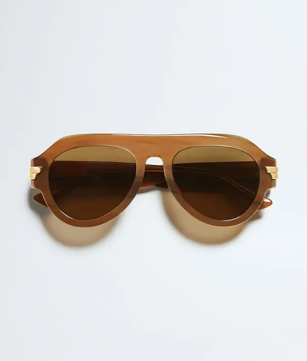 Bottega Veneta Mitre Aviator Sunglasses