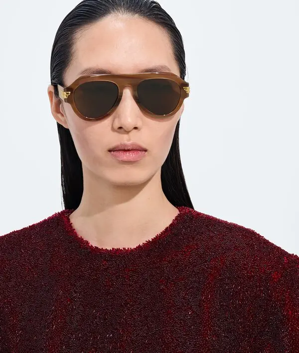 Bottega Veneta Mitre Aviator Sunglasses