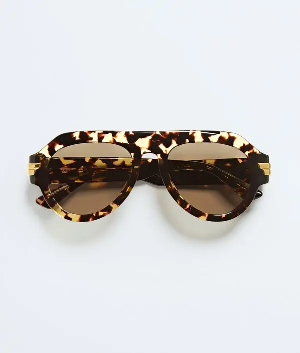 Bottega Veneta Mitre Aviator Sunglasses