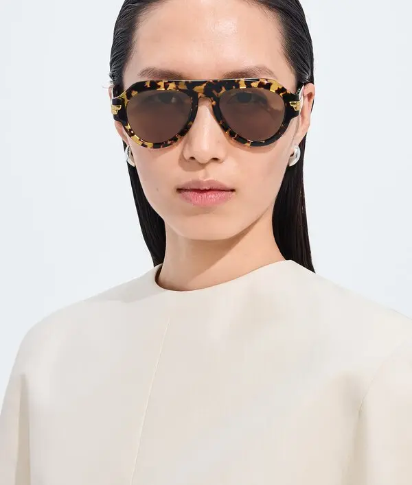 Bottega Veneta Mitre Aviator Sunglasses