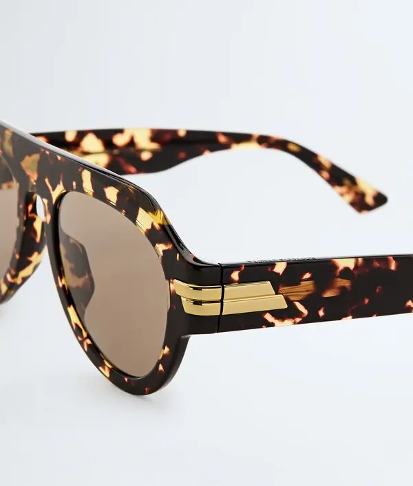 Bottega Veneta Mitre Aviator Sunglasses