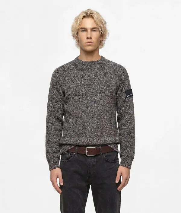KL JEANS Wool-blend Mélange Sweater - Iron