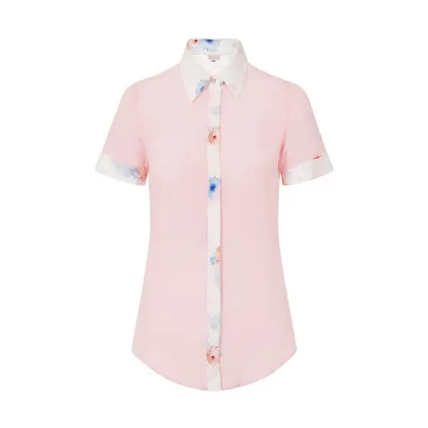 SOPHIE CAMERON DAVIES Pale Pink Classic Silk Shirt - Orange