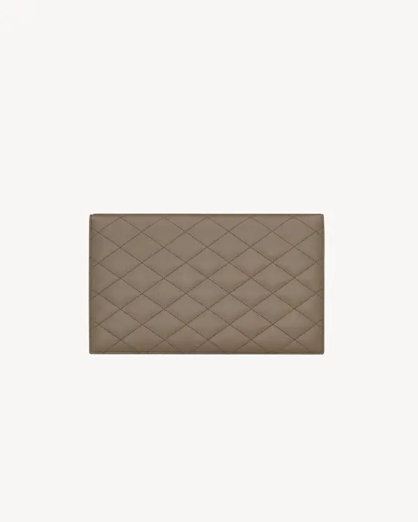 Saint Laurent Paris Pouch In Grain De Poudre Leather In Beige