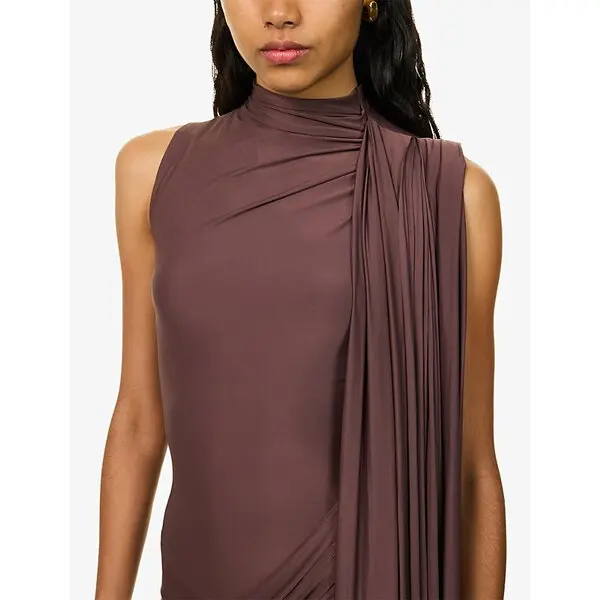 DEME Brente Draped Stretch-jersey Maxi Dress