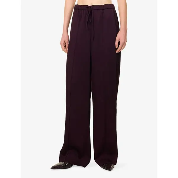 Vince Drawstring Wide-leg Satin Trousers