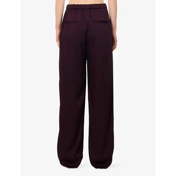 Vince Drawstring Wide-leg Satin Trousers