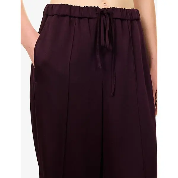 Vince Drawstring Wide-leg Satin Trousers