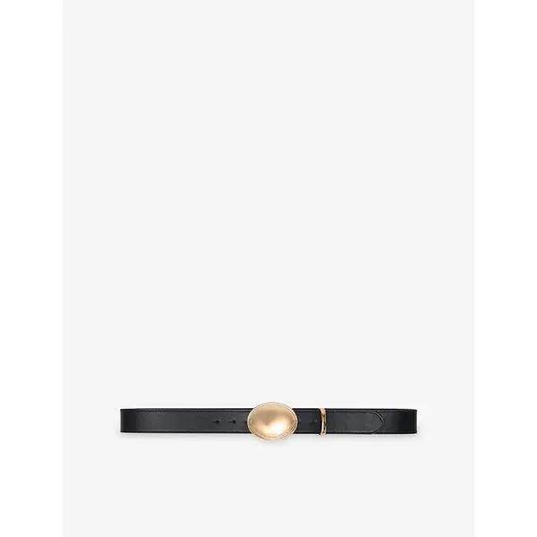 Maje Oval-buckle Leather Belt - Black