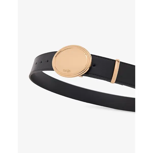Maje Oval-buckle Leather Belt